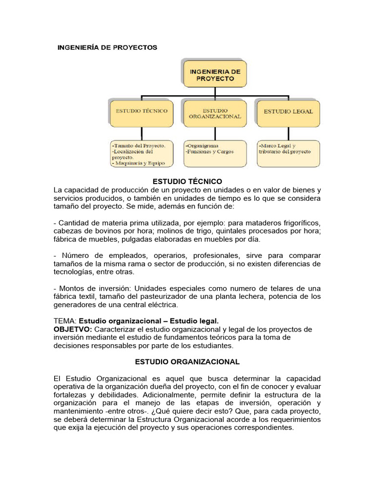 Estudio Organizacional y Legal de Proyectos | PDF