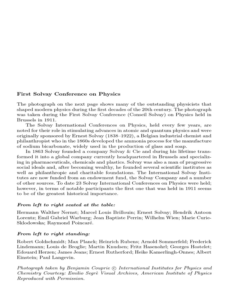 First Solvay Conference 1911 Photo | PDF | History