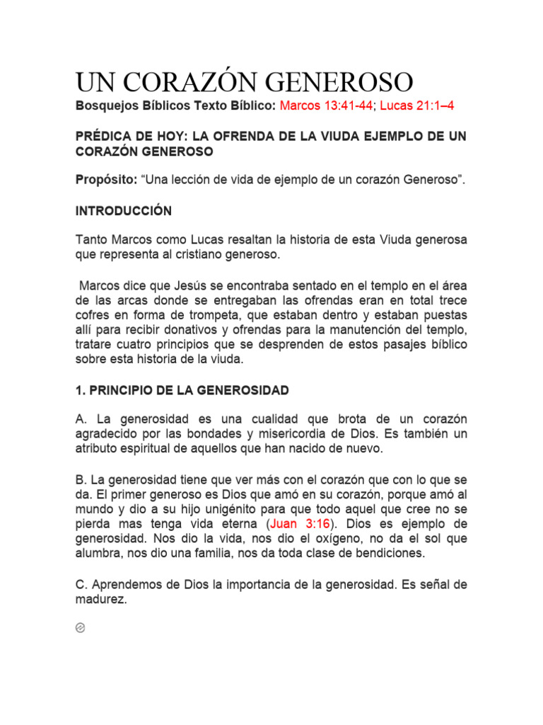 Un Corazón Generoso | PDF