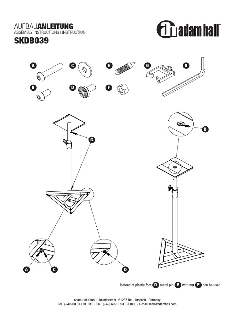 SKDB039 AH Stands Aufbauanleitung de en | PDF