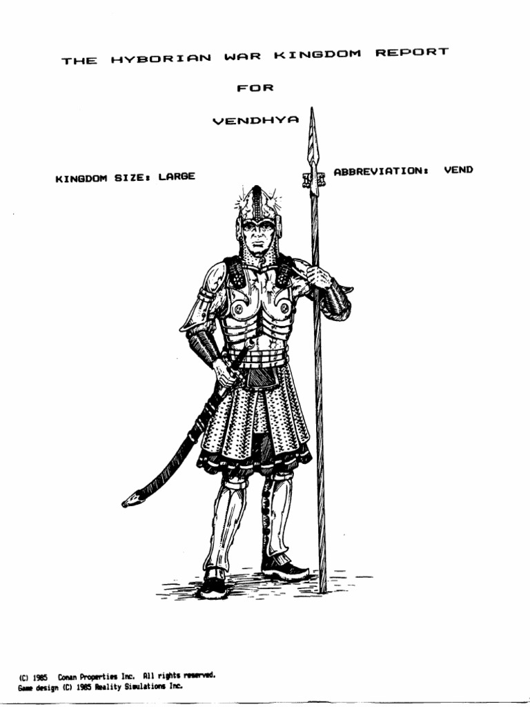 Vendhya Kingdom Report | PDF