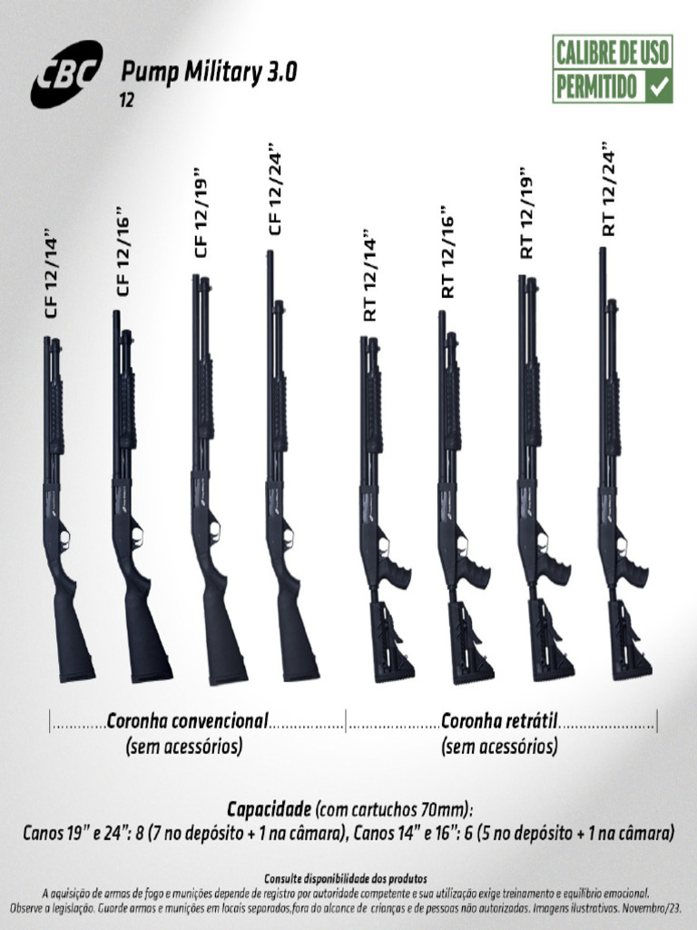 Portfólio Armas Longas Calibre Permitido | PDF