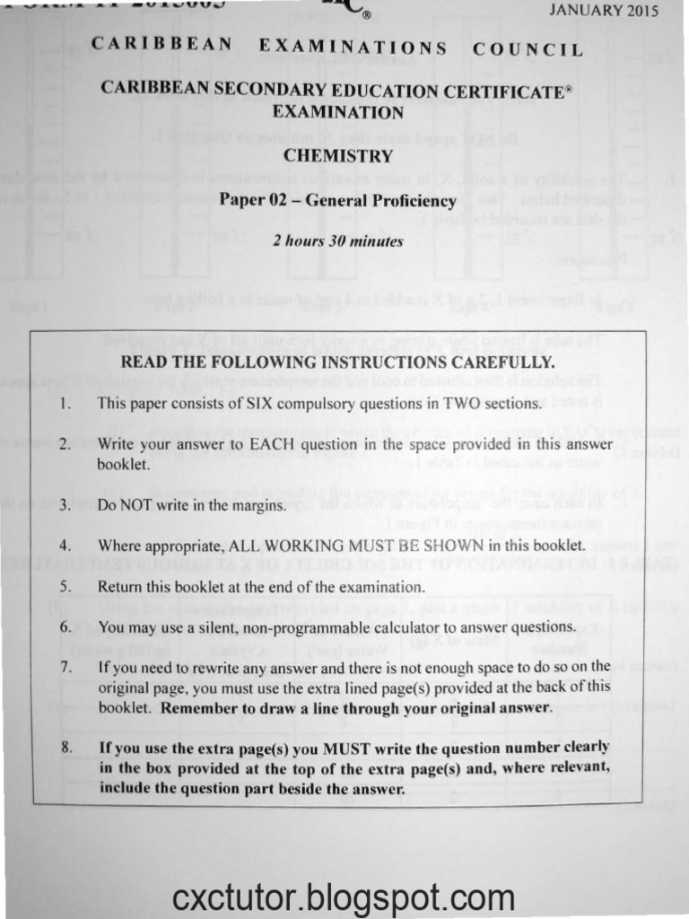 Csec Chem Paper02 Jan2015 | PDF