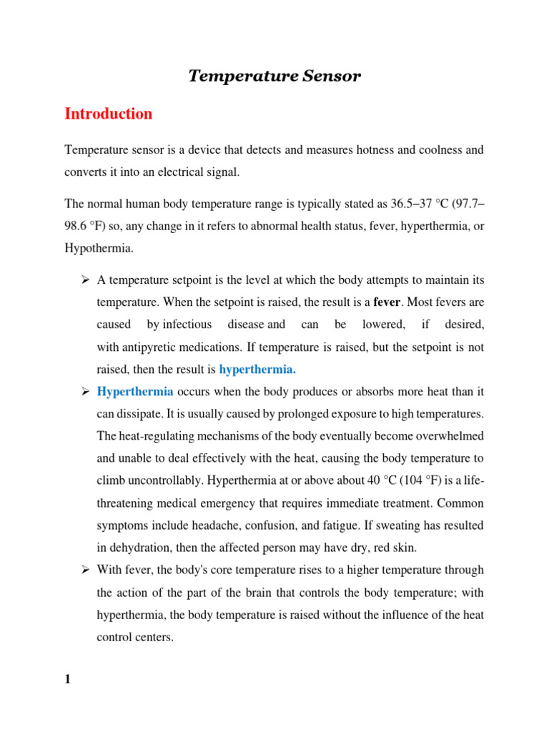 Temperature Sensor | PDF