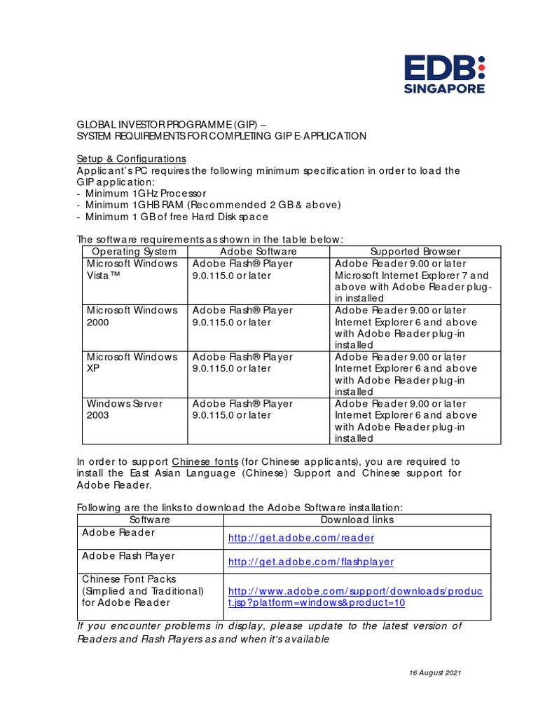 GIP System Requirements (English) - 16 August 2021 | PDF | Microsoft ...