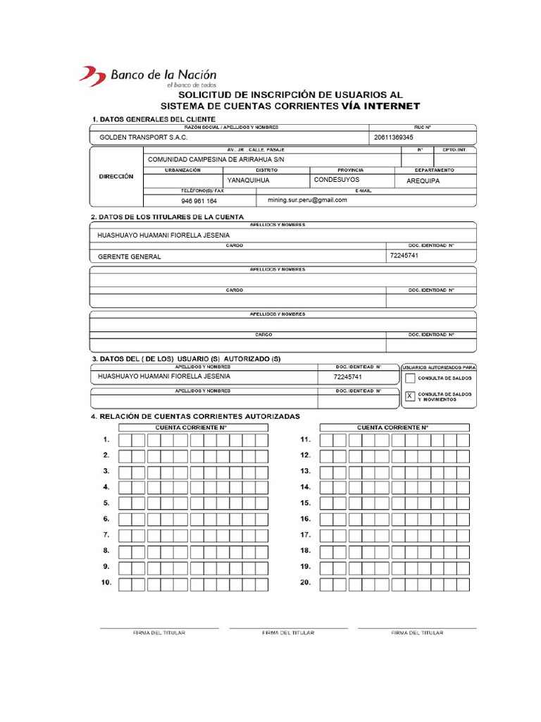 Solicitud-Inscripcion-Cta-Cte-Internet CLAVE | PDF