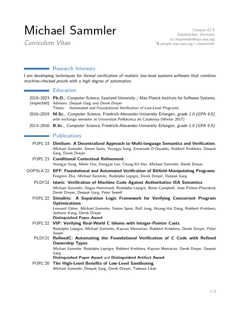 CV Sammler Michael | PDF