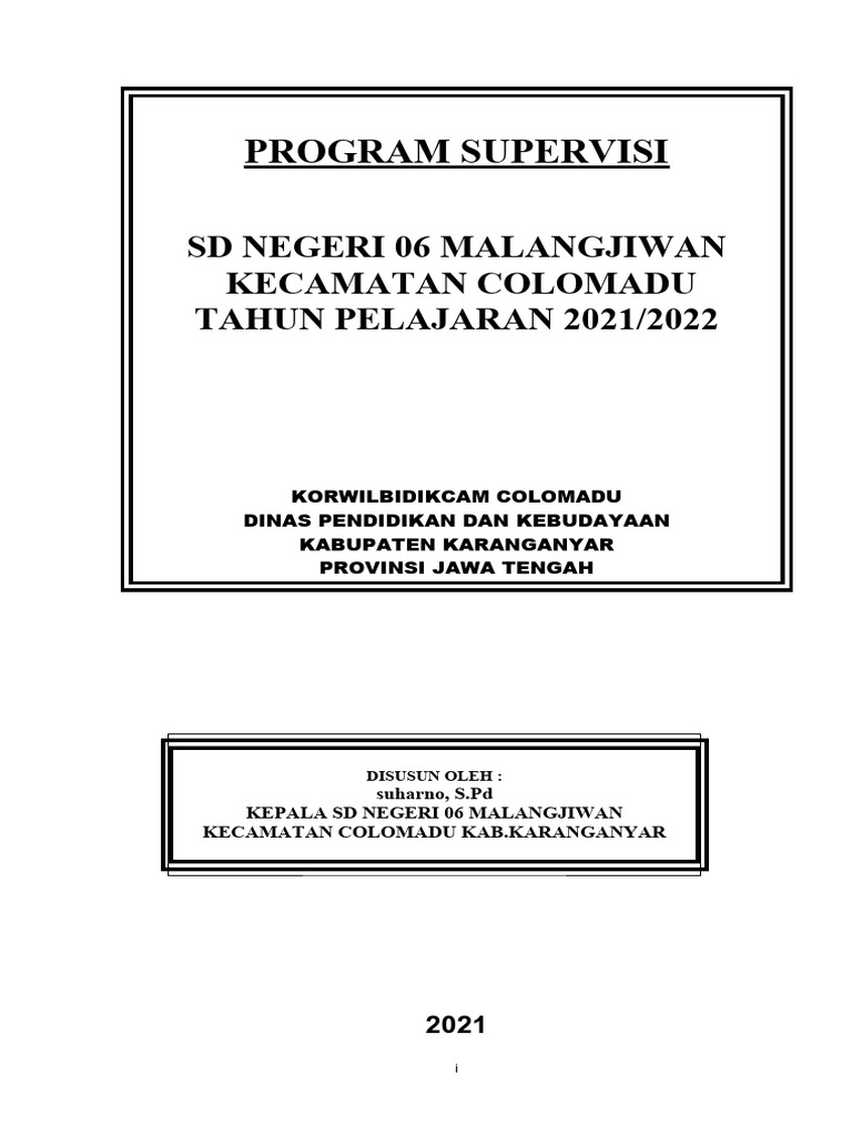 COVER PROGRAM SUPERVISI Edit | PDF