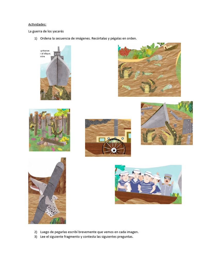 Actividades la guerra de los yacares adaptación | PDF