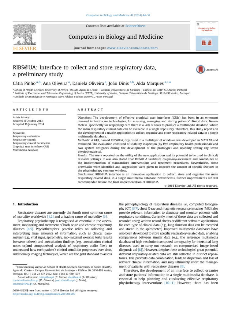 RIBS@UA: Respiratory Data Interface | PDF | Science & Mathematics
