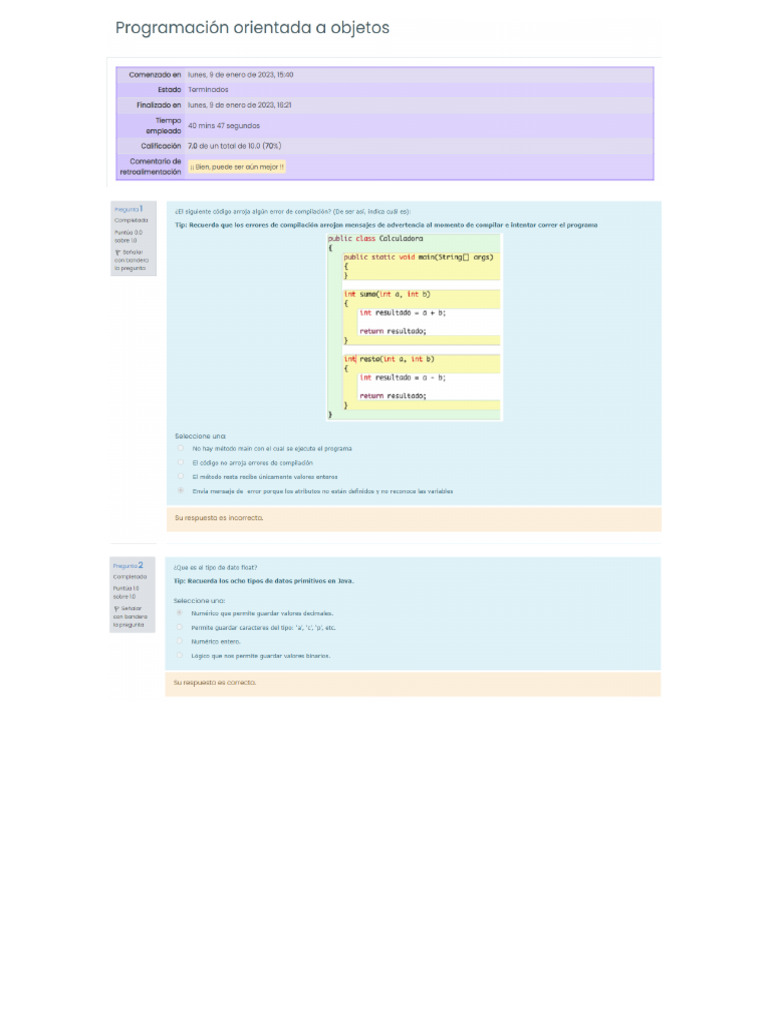 Examen 1 y 2 de Programacion Orientada A Objetos | PDF