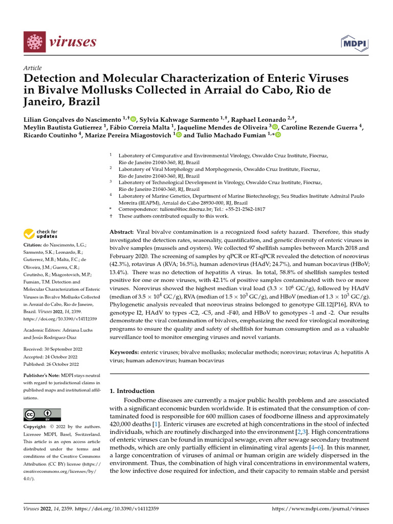 Viruses 14 02359 | PDF | Real Time Polymerase Chain Reaction | Virus