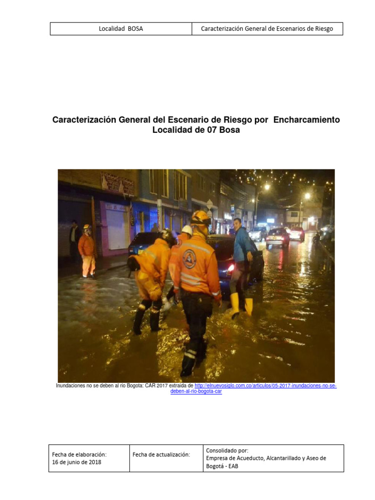 Escenario de Riesgo Por Encharcamientos | PDF