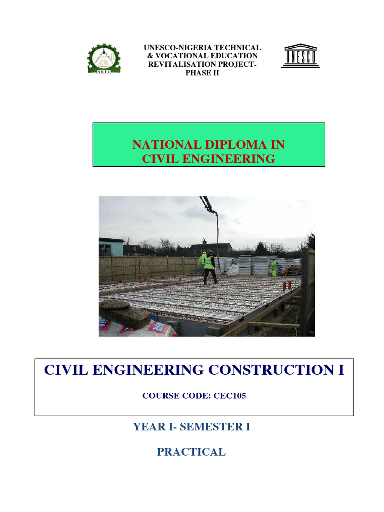 Civil Engineering Construction CEC 105 Practical 1 PDF | PDF | Art