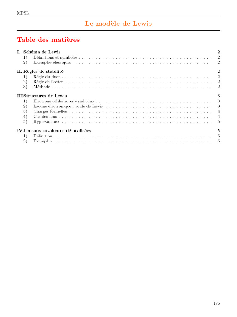Lacune électronique et acides de Lewis | PDF | Liaison chimique ...