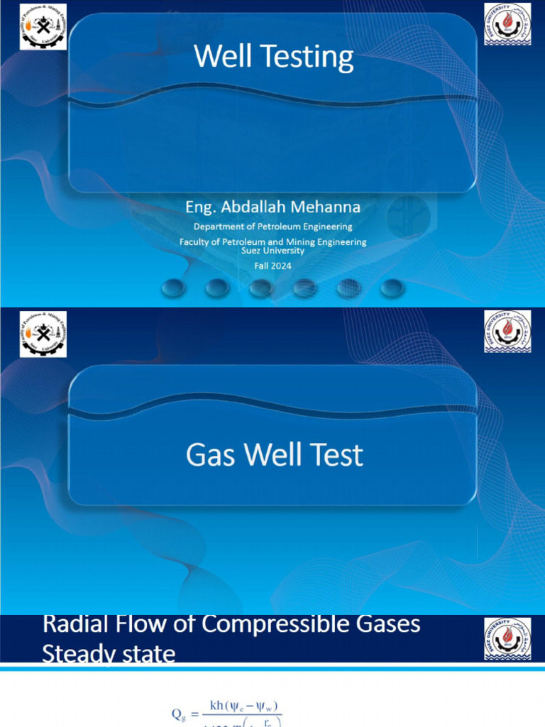 Gas Well Testing - Fall 2024 | PDF