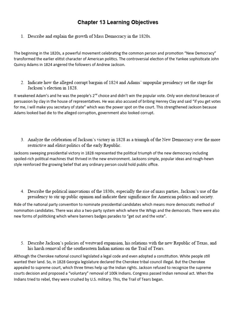 Chapter 13 Learning Objectives | PDF | Politics | Social Science