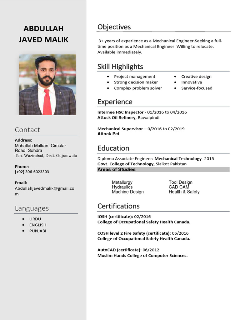 Abdullah CV | PDF | Technology & Engineering