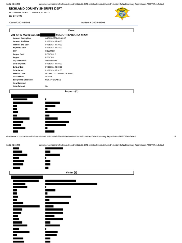 Incident Report Involving 1 Stabbing Victim, Gang-Related | PDF Incident Report Involving 1 Stabbing Victim, Gang-Related | PDF