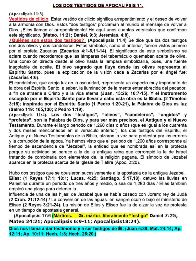 Los Dos Testigos De Apocalipsis 11 Pdf