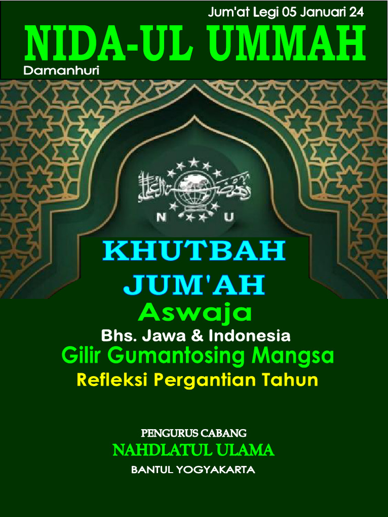 Khutbah 5 Januari 24. Jumada Tsani | PDF