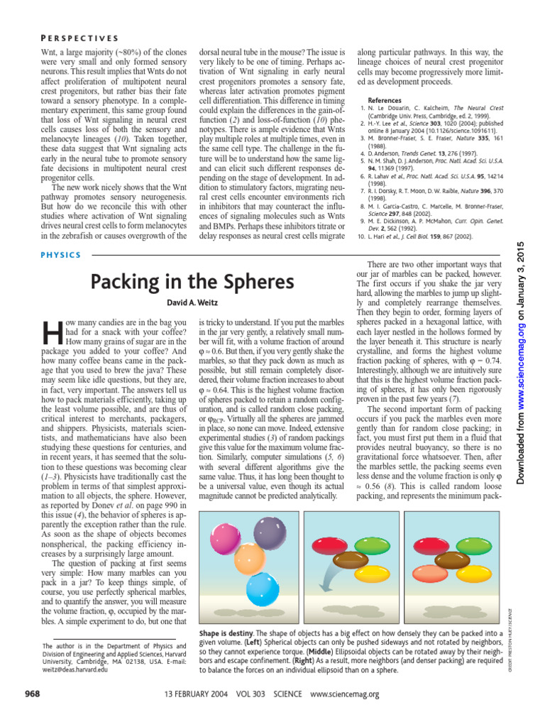 Packing in The Spheres | PDF