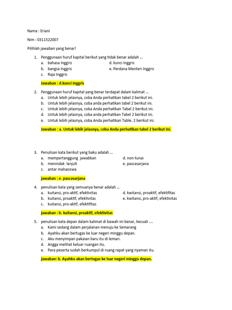 Latihan Ejaan Eriani | PDF | Seni