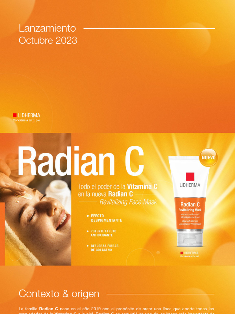 Máscara Radian C: Revitaliza y Unifica Piel | PDF