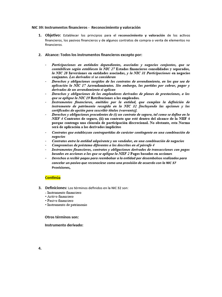 Resumen de NIIF 7, NIC 32 y NIC 39 | PDF