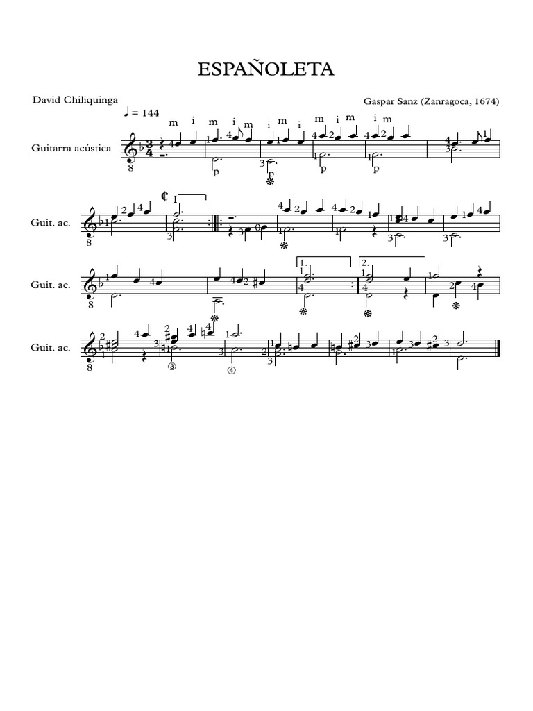 ESPAÑOLETA - Partitura Completa | PDF