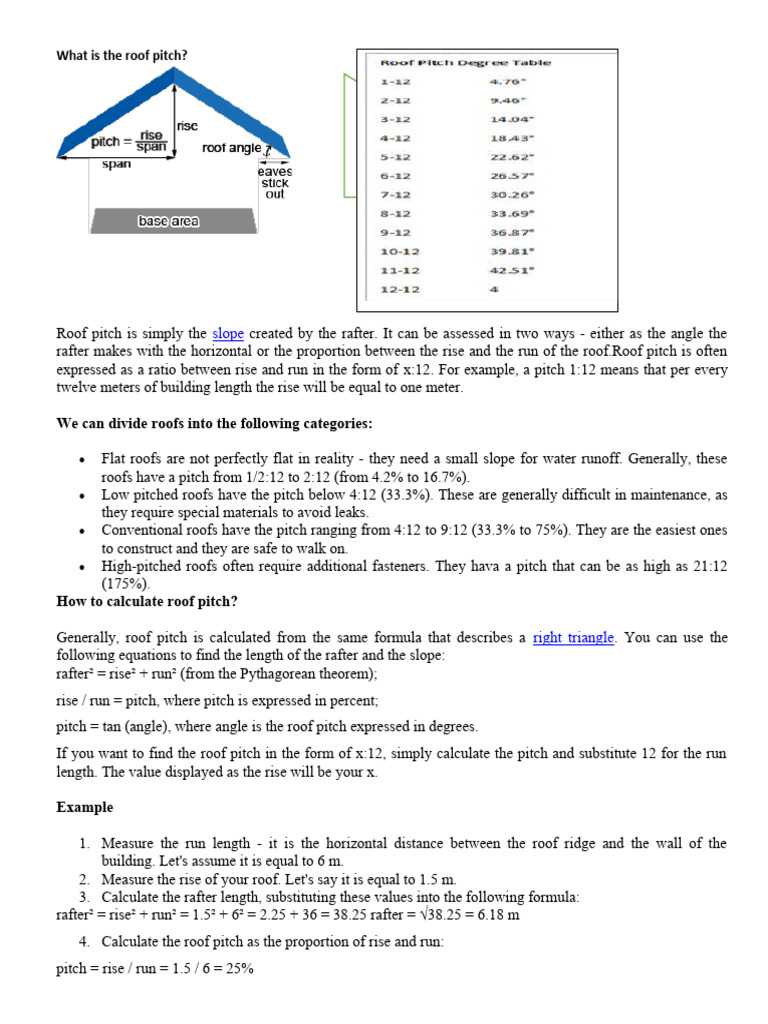 Roof Pitch Cal | PDF