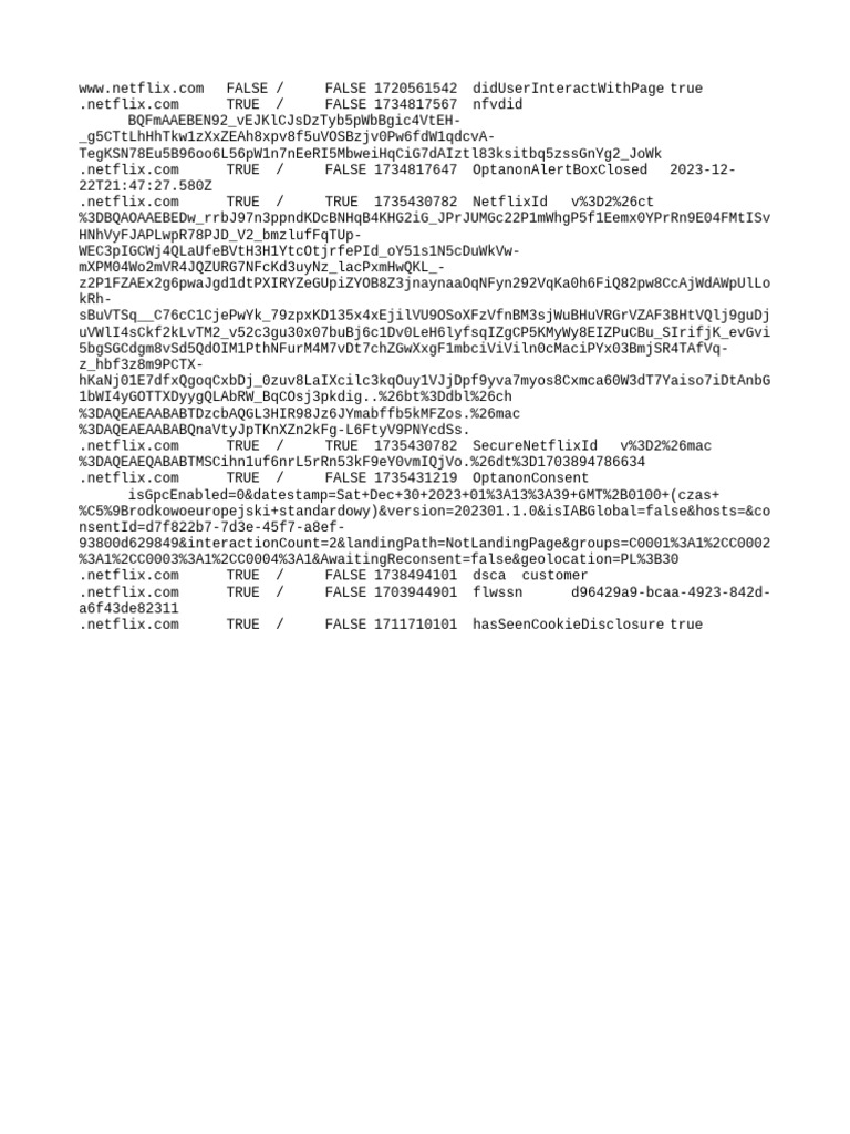 Netflix Premium Extra Member Cookies | PDF