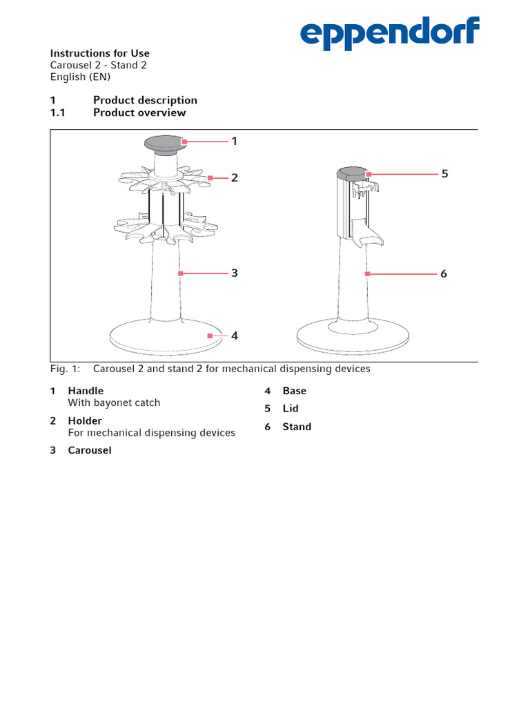 Instructions For Use - Carousel 2 Stand 2 Pipette Holder System Pipette ...