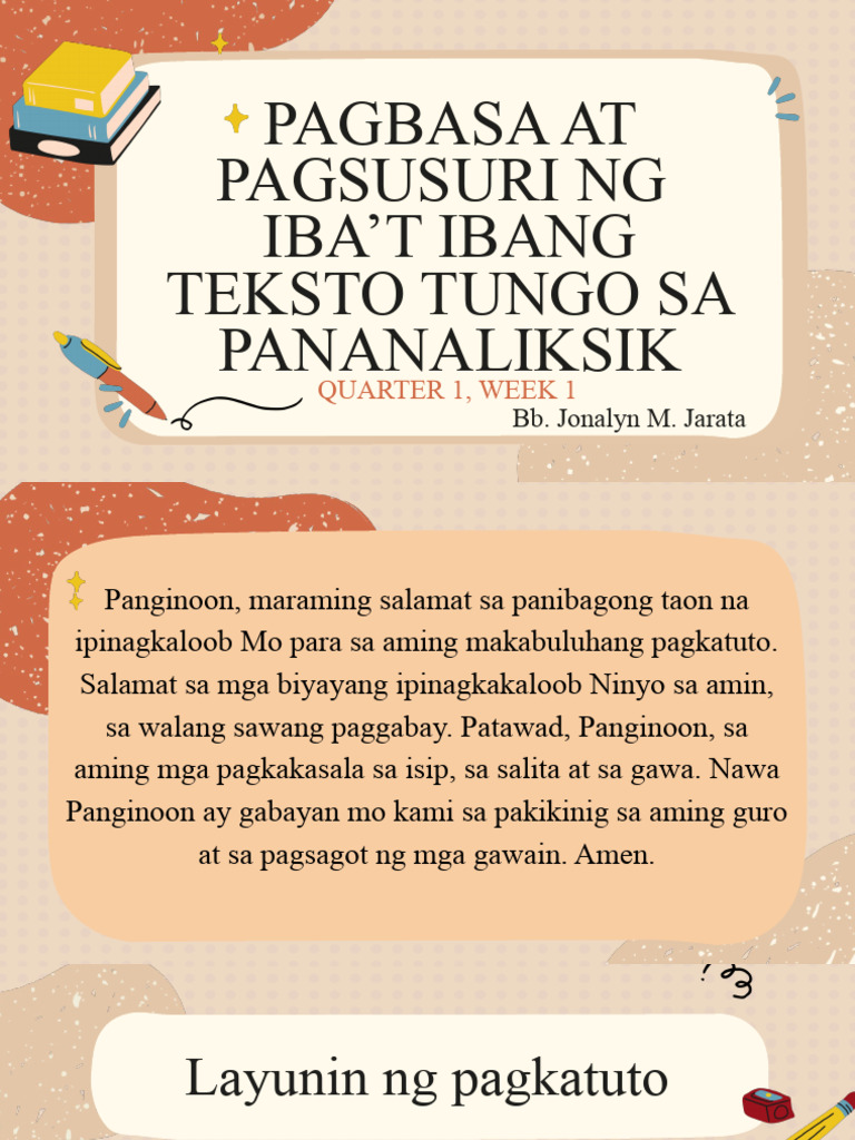 Pagbasa Week 1 | PDF
