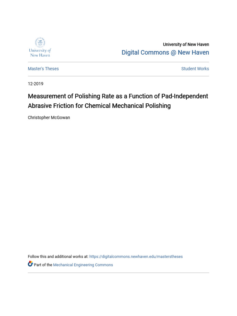 Measurement of Polishing Rate As A Function of Pad-Independent Ab | PDF ...