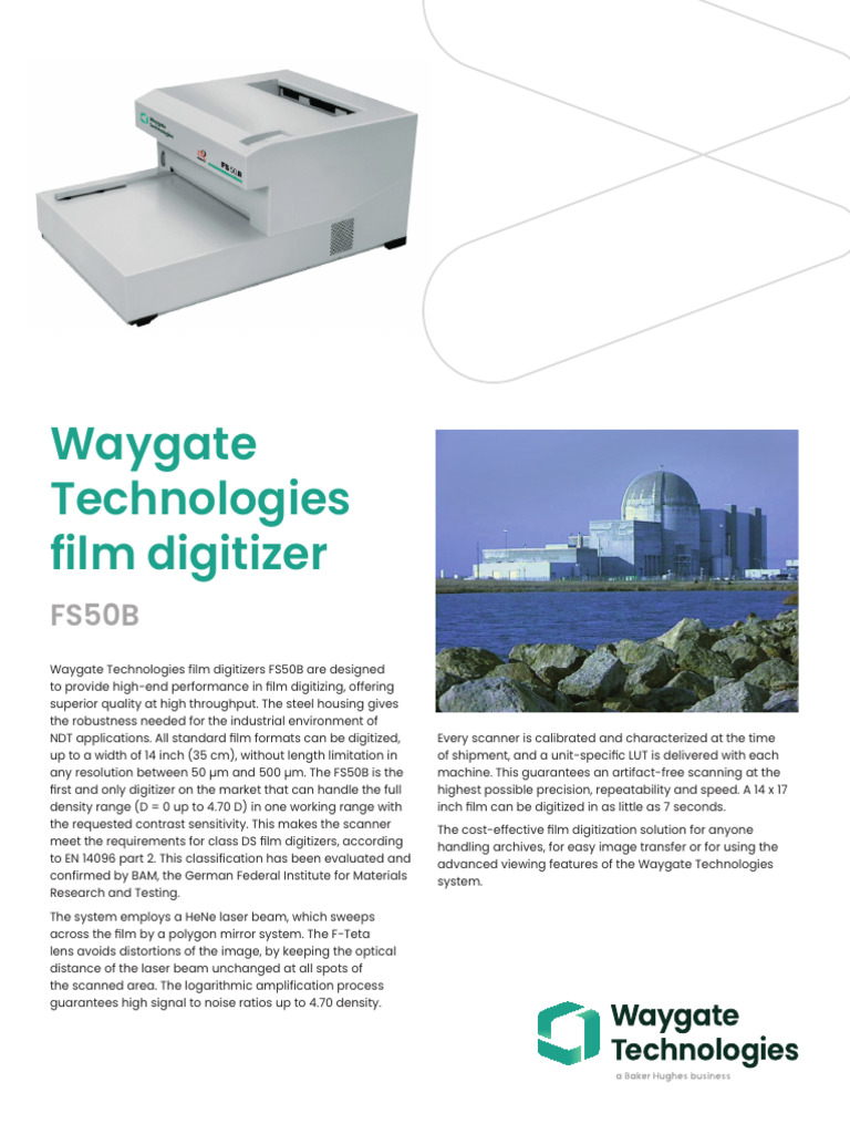 BHCS38912 Waygate Technologies Film Digitizer Datasheet - EN | PDF