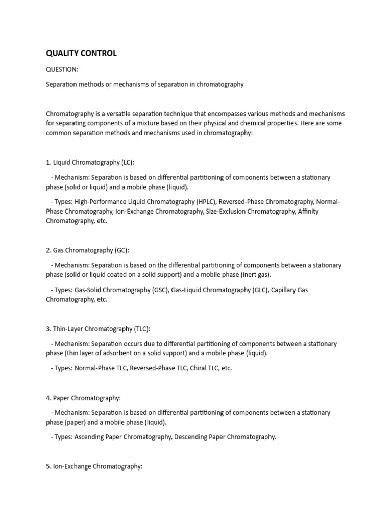 QUALITY CONTROL (1) | PDF