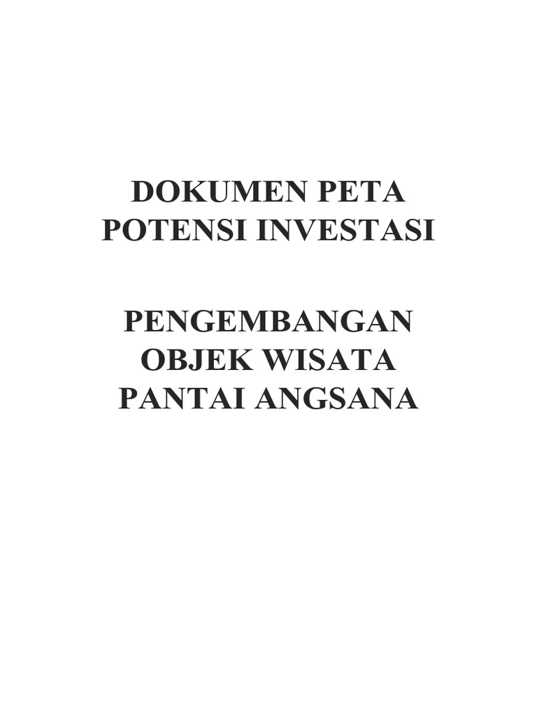 Cetak - Peta Investasi Pantai Angsana | PDF