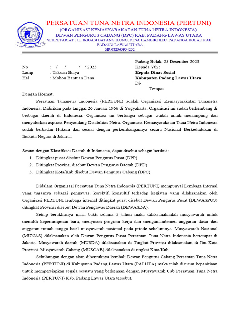 Persatuan Tuna Netra Indonesia | PDF