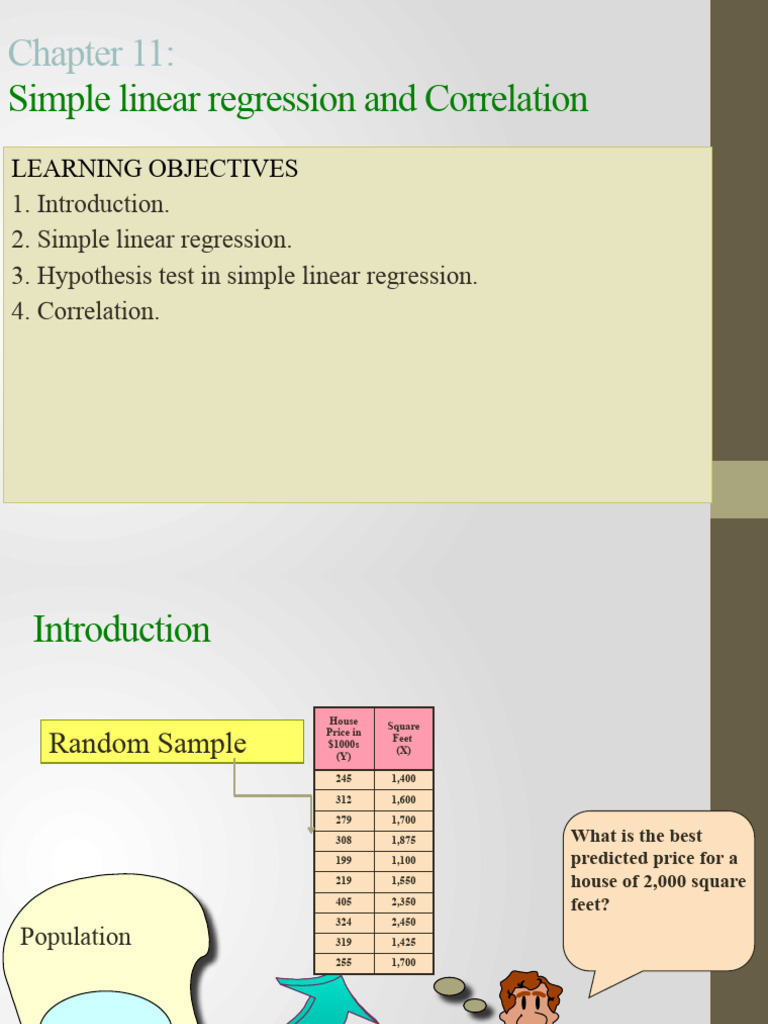 Simple Linear Regression & Correlation Guide | PDF