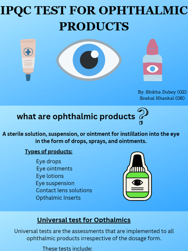 Ipqc Test For Ophthalmic Products | PDF