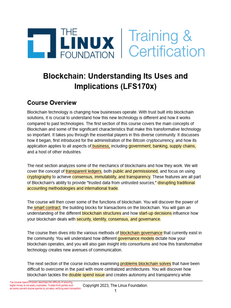 Linux Blockchain Syllabus | PDF | Open Source | Linux