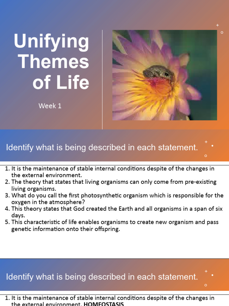 Q2 EALS Week2 Unifying Themes | PDF | Life | Organisms