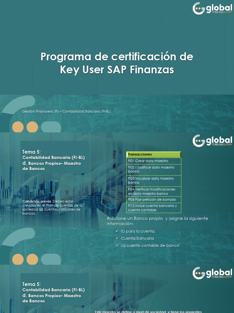 TEMA 5 SAP FI BL Banco Propio | PDF