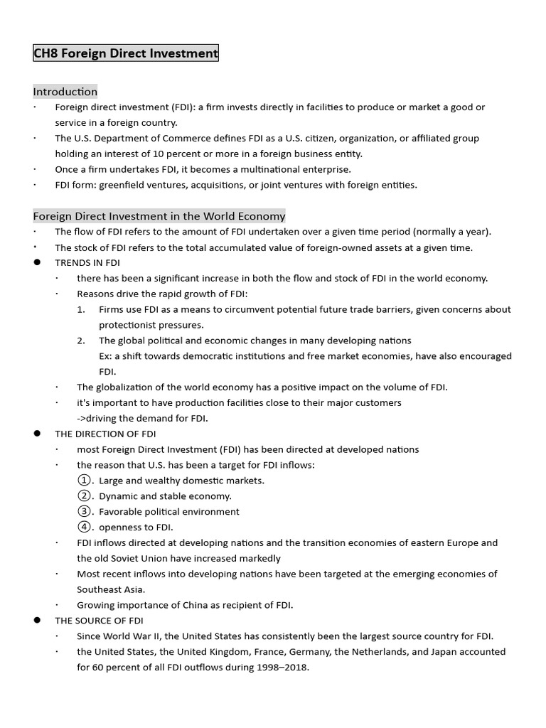 CH8、CH9 | PDF | Foreign Direct Investment | European Union
