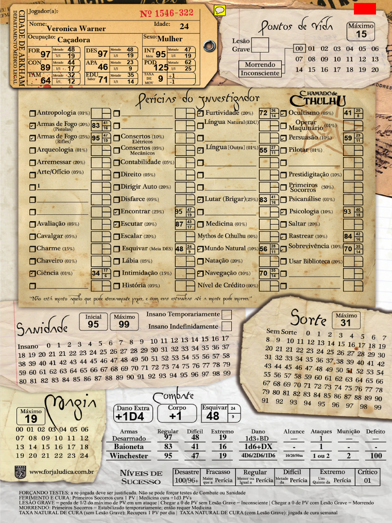 Ficha Veronica Warner | PDF