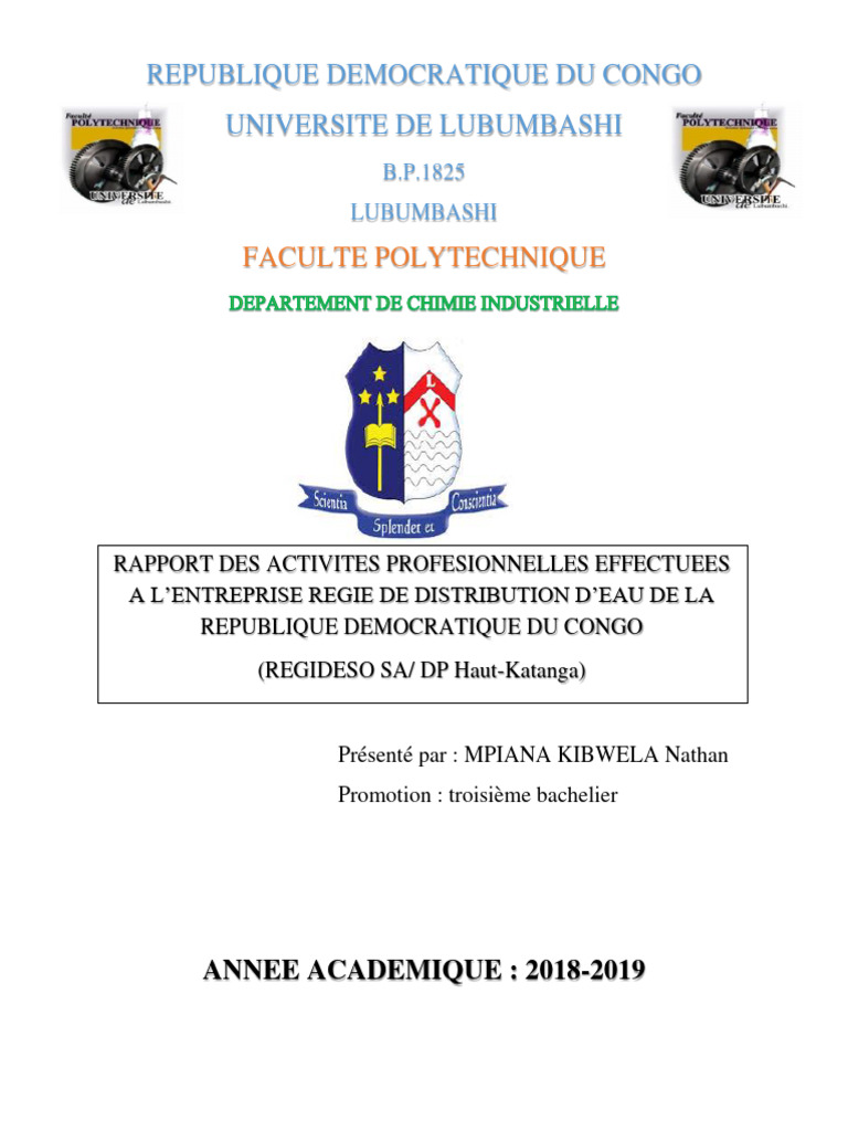 Rapport de Satge Regideso Final | PDF