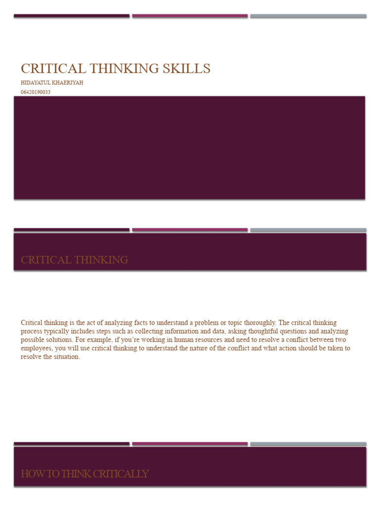 Critical Thinking Skills | PDF | Critical Thinking | Thought
