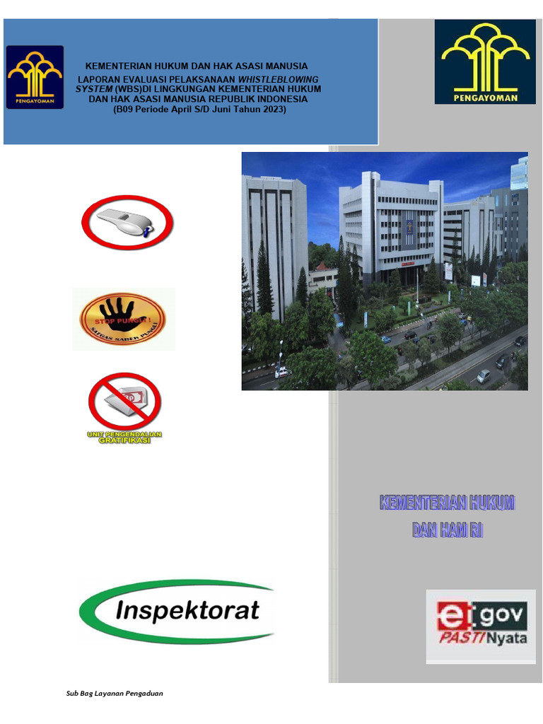 Laporan Evaluasi WBS B06 Tahun 2023 | PDF | Ilmu Sosial | Hukum