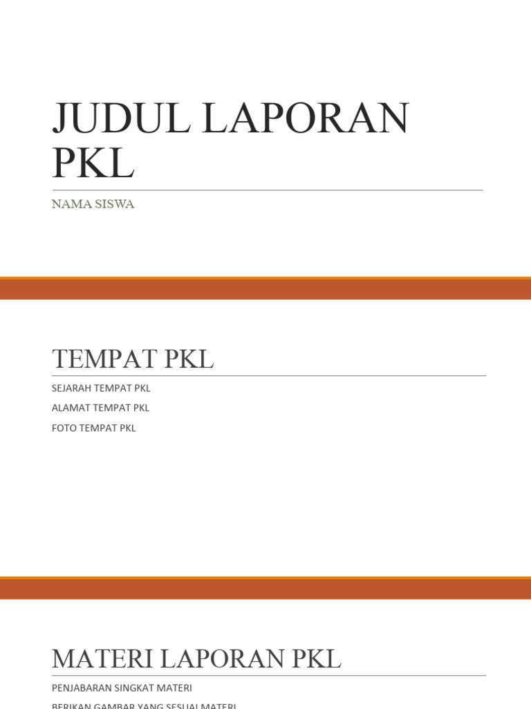 Contoh Presentasi Laporan PKL | PDF